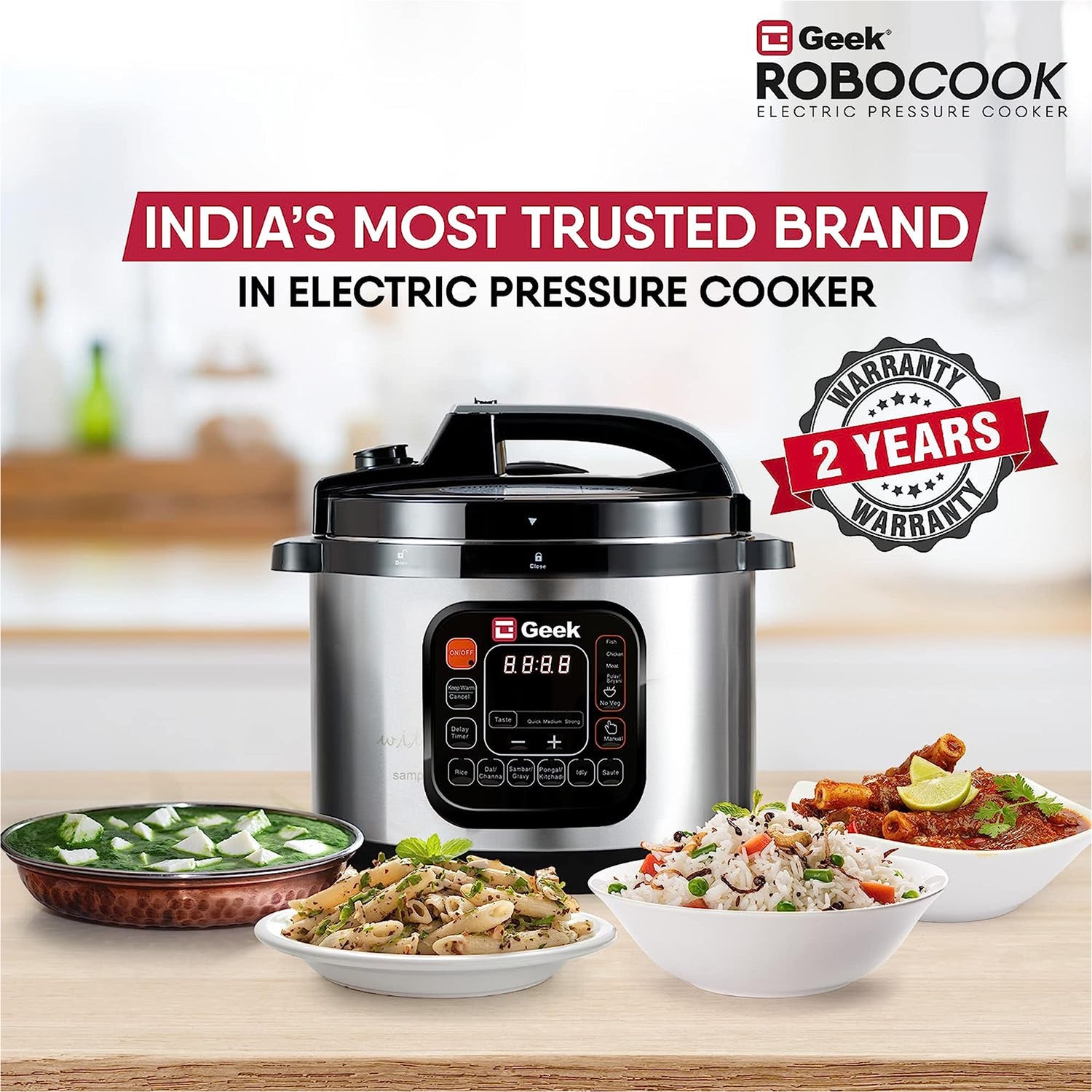 Buy Robocook 6L Stainless Steel Electric Pressure Cooker Online