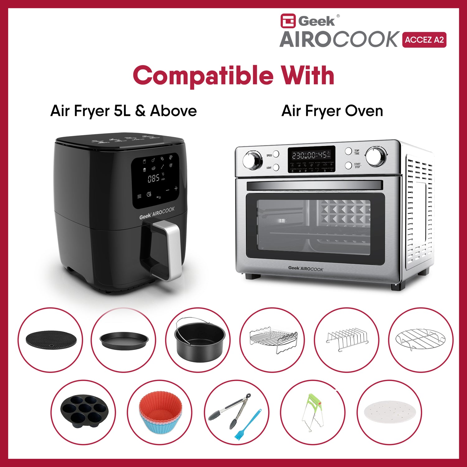 Geek Airocook Accez A2 Air Fryer/Air Fryer Oven Accessories Kit